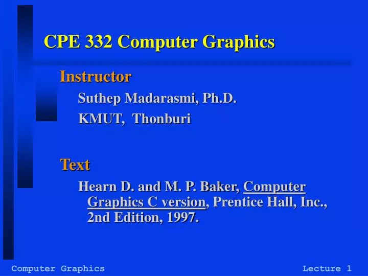 PPT - CPE 332 Computer Graphics PowerPoint Presentation, free download ...