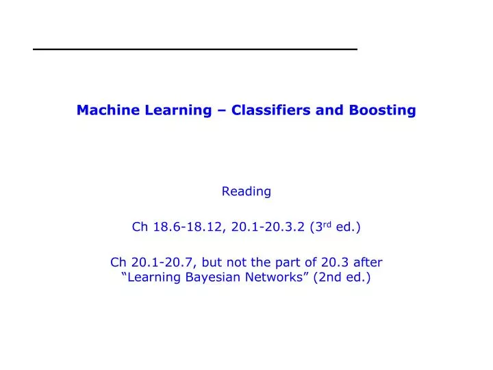 PPT - Machine Learning – Classifiers and Boosting PowerPoint ...
