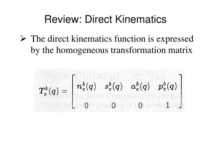 PPT - Homogeneous vector Homogeneous transformation matrix PowerPoint ...