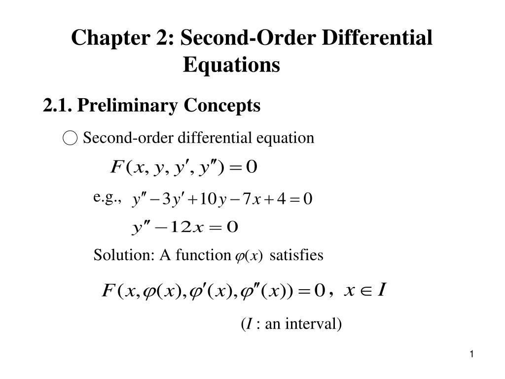 Ppt Chapter 2 Second Order Differential Equations Powerpoint