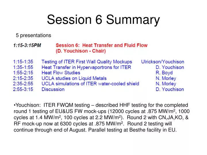 PPT - Session 6 Summary PowerPoint Presentation, free download - ID:4496063
