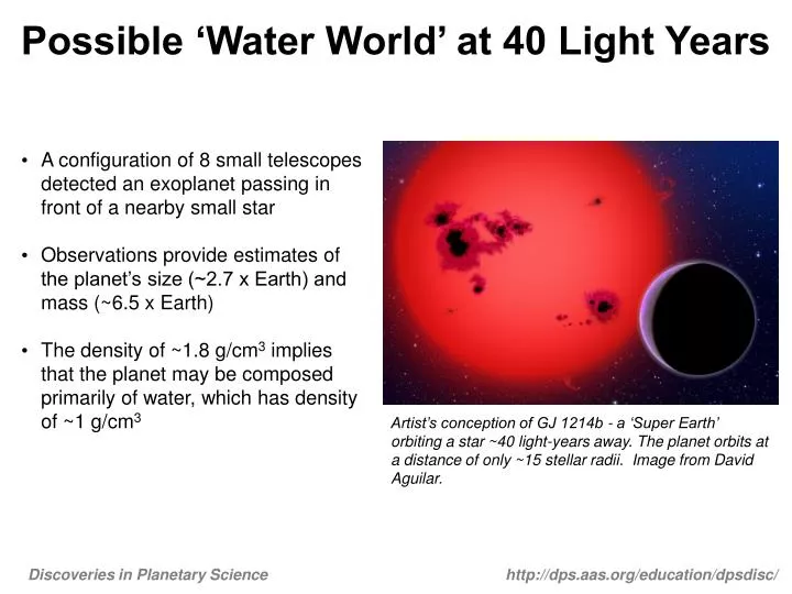 PPT - Possible ‘Water World’ at 40 Light Years PowerPoint Presentation ...