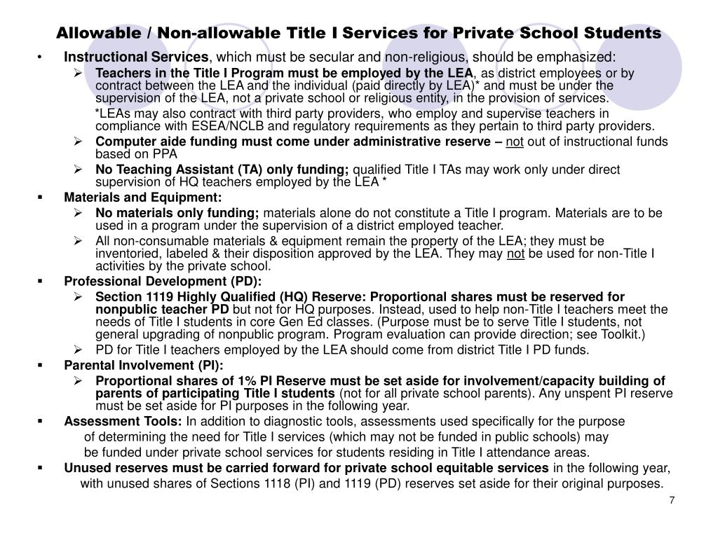 PPT - Participation of Eligible Private School Students, Their Parents ...