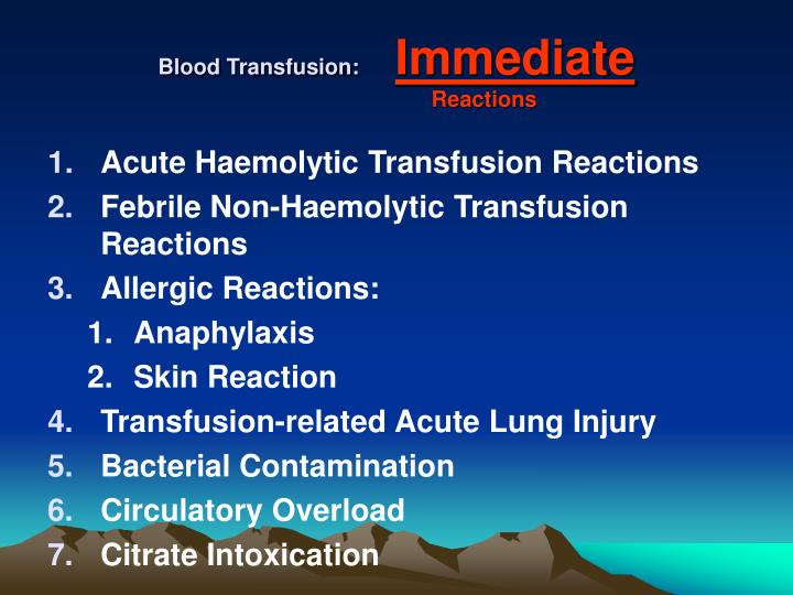 PPT - Blood Transfusion Reactions Haemovigilance Serious Hazards of ...