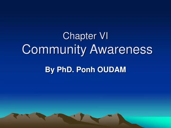 PPT - Chapter VI Community Awareness PowerPoint Presentation, free ...
