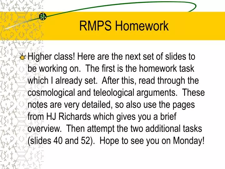 PPT - RMPS Homework PowerPoint Presentation, free download - ID:4497582
