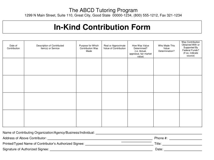 PPT - Documenting Expenses & In-Kind Contributions PowerPoint ...