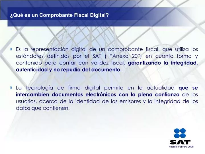 PPT - ¿Qué es un Comprobante Fiscal Digital? PowerPoint Presentation ...