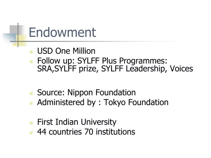 PPT - Endowment PowerPoint Presentation, free download - ID:4499126