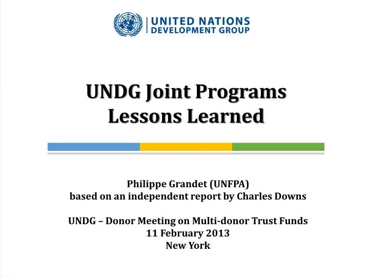 PPT - UNDG Joint Programs Lessons Learned PowerPoint Presentation, free ...