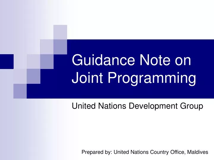 PPT - Guidance Note on Joint Programming PowerPoint Presentation, free ...