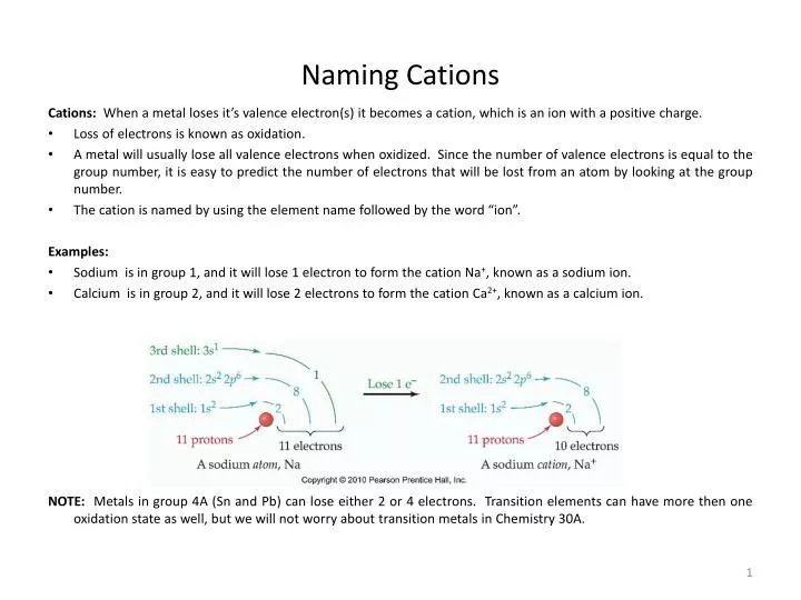 PPT - Naming Cations PowerPoint Presentation, free download - ID:4499827