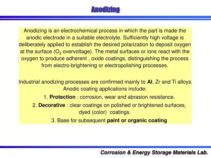 PPT - Anodizing PowerPoint Presentation, free download - ID:4499885