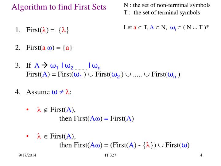 PPT - How to construct an LL(1) parsing table ? PowerPoint Presentation ...