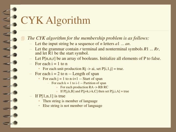 Ppt Cyk Cocke Younger Kasami Parsing Algorithm Powerpoint Presentation Id4501296
