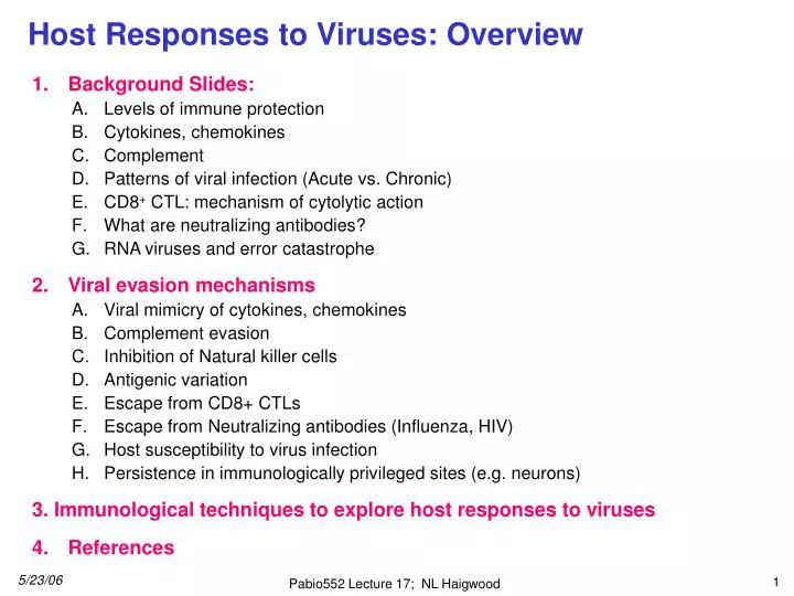 PPT - Host Responses to Viruses: Overview PowerPoint Presentation, free ...