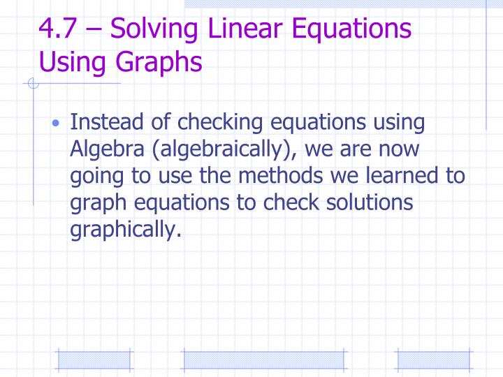 PPT - Chapter 4 – Graphing Linear Equations PowerPoint Presentation ...