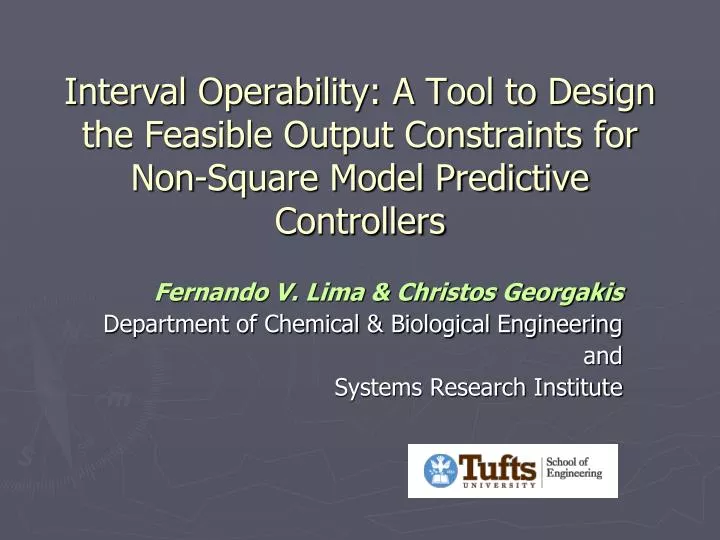 PPT - Fernando V. Lima & Christos Georgakis Department of Chemical ...