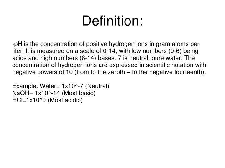 PPT - pH: The Concentration of Positive Hydrogen Ions PowerPoint ...