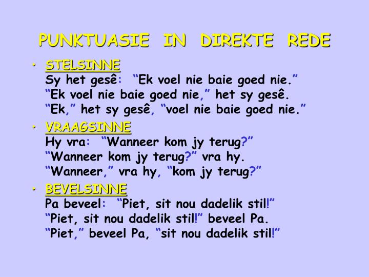 PPT - DIREKTE - EN INDIREKTE REDE PowerPoint Presentation - ID:4504561