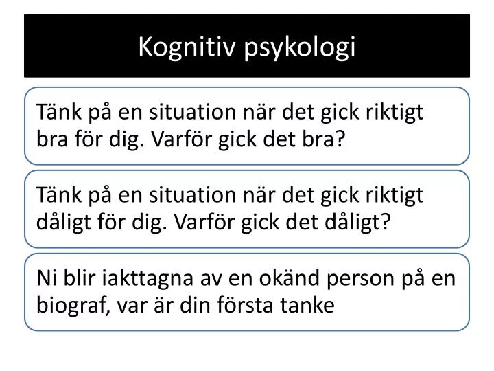 PPT - Kognitiv psykologi PowerPoint Presentation, free download - ID ...