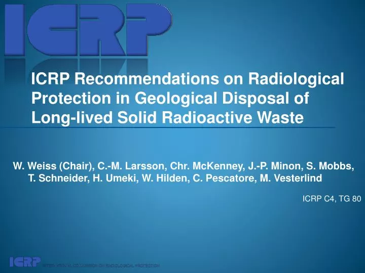 PPT - The ICRP system of Protection (Publication 103) The fundamental ...