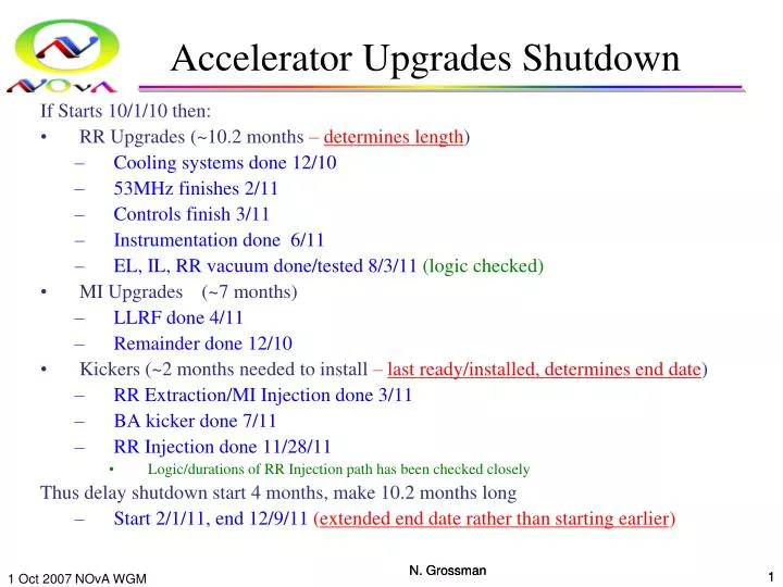 PPT - Accelerator Upgrades Shutdown PowerPoint Presentation, free ...