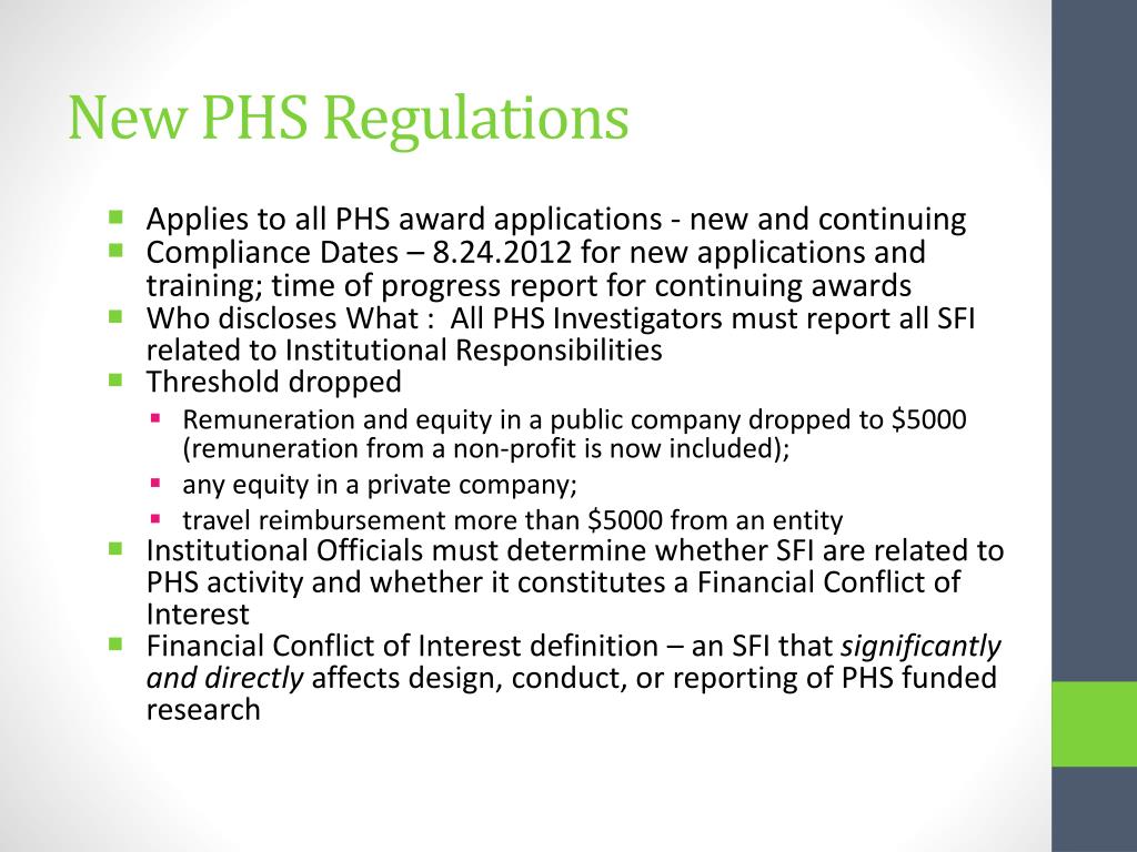 PPT - Financial Conflict of Interest: We Met the Deadline for the PHS ...