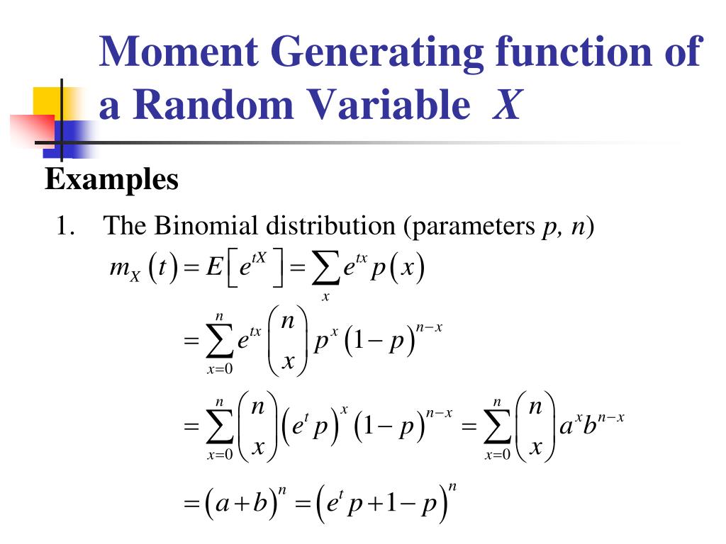 Ppt Moment Generating Functions Powerpoint Presentation Free