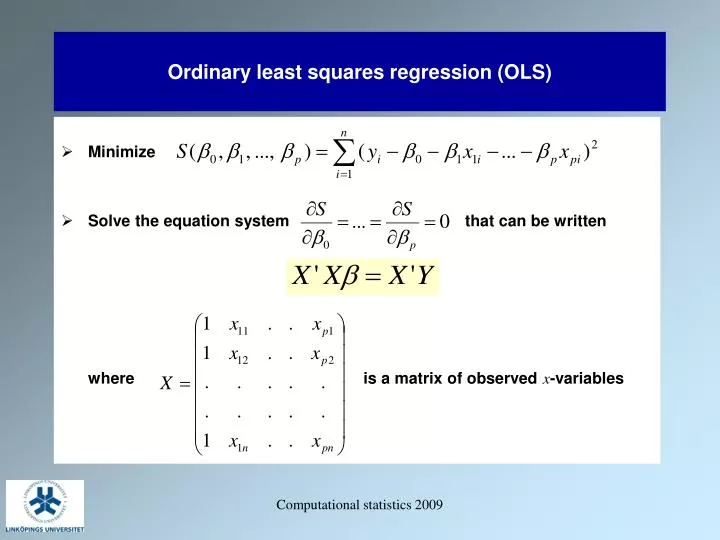 PPT - Ordinary least squares regression (OLS) PowerPoint Presentation ... PPT - Ordinary least squares regression (OLS) PowerPoint Presentation ...