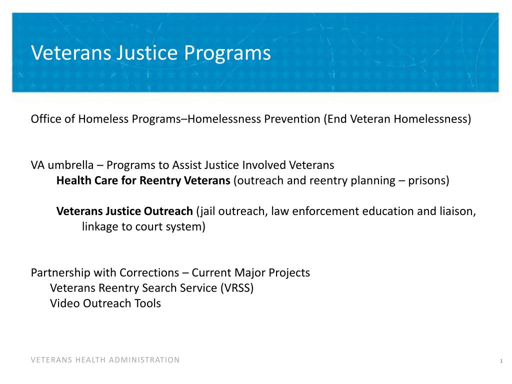 PPT - VHA Veterans Justice Programs: Presentation to Executive ...