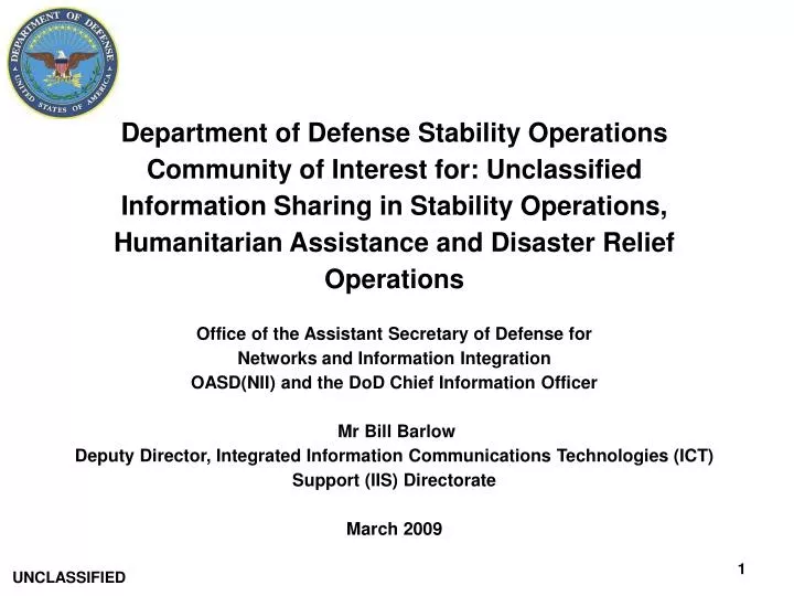 PPT - UNCLASSIFIED PowerPoint Presentation, free download - ID:4507506