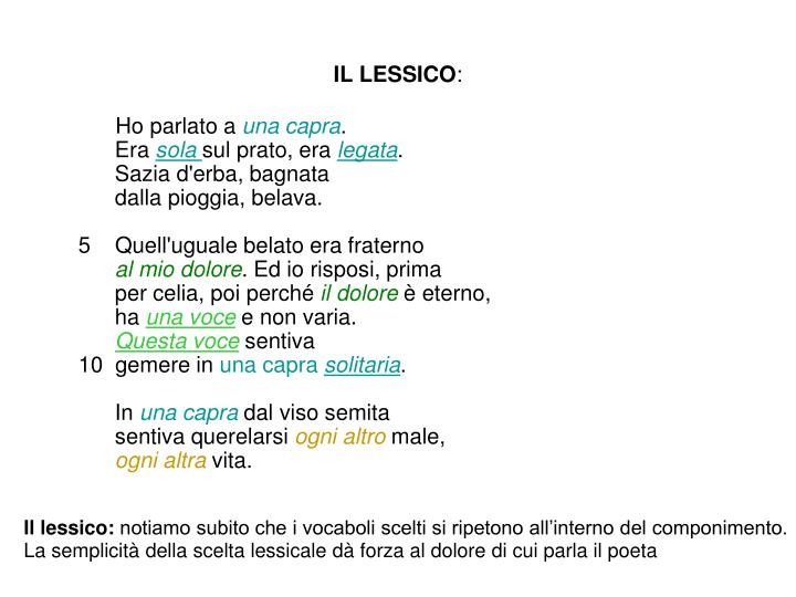 PPT - LA CAPRA UMBERTO SABA PowerPoint Presentation - ID:4508394