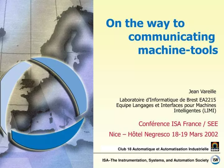 PPT - On the way to communicating machine-tools PowerPoint Presentation ...