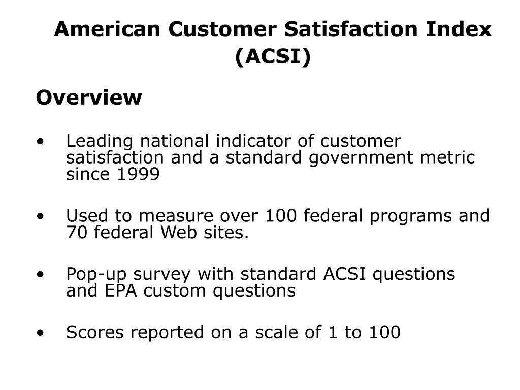 PPT - American Customer Satisfaction Index (ACSI) PowerPoint ... PPT - American Customer Satisfaction Index (ACSI) PowerPoint ...