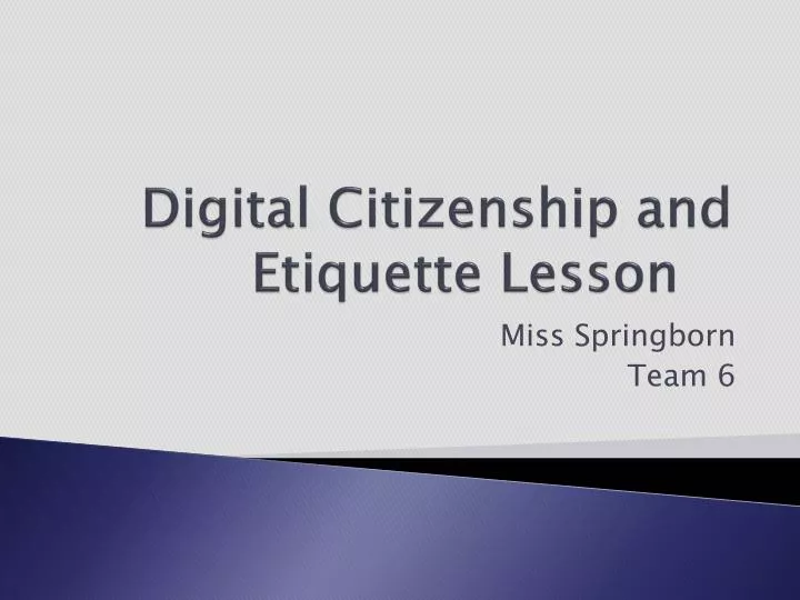 PPT - Digital Citizenship and Etiquette Lesson PowerPoint Presentation ...