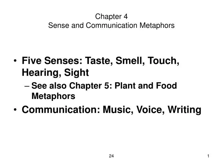 PPT - Chapter 4 Sense and Communication Metaphors PowerPoint ...