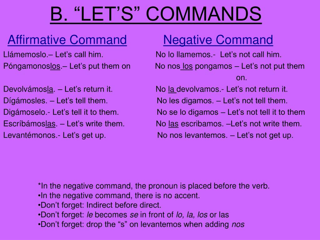 PPT - 3B – El imperativo negativo PowerPoint Presentation, free ...