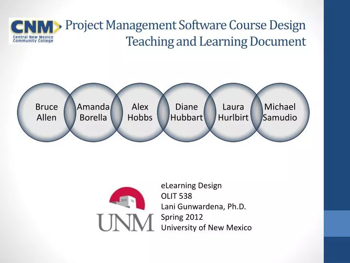 PPT - Project Management Software Course Design Teaching and Learning ...