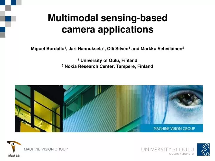 PPT - Multimodal sensing-based camera applications PowerPoint ...