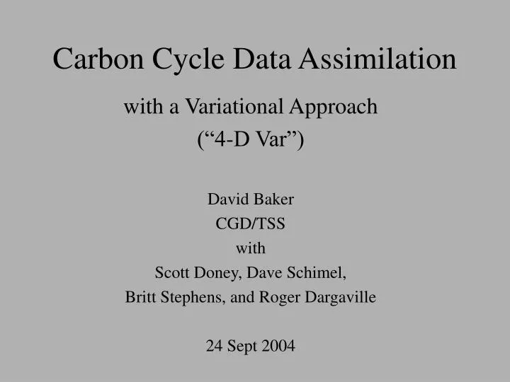 PPT - Carbon Cycle Data Assimilation PowerPoint Presentation, free ...
