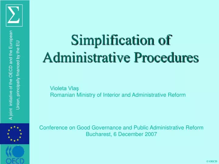PPT - Simplification of Administrative Procedures PowerPoint ...