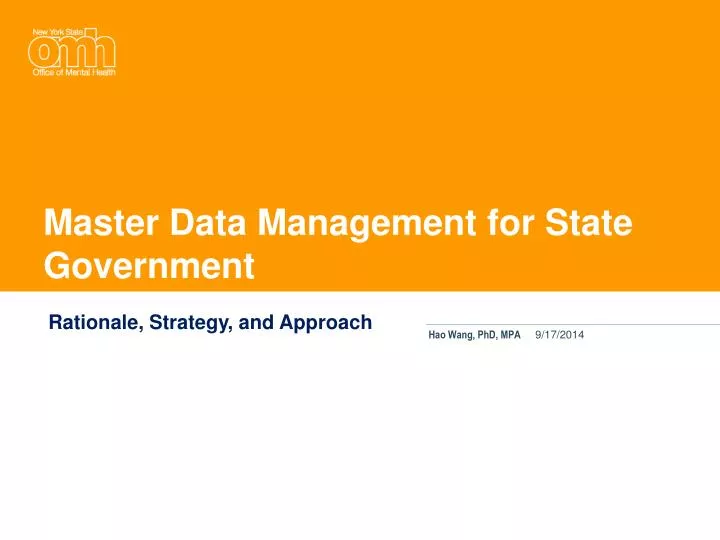 PPT - Master Data Management for State Government PowerPoint ...