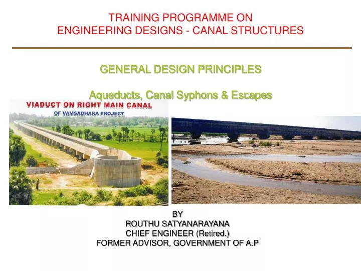 PPT - TRAINING PROGRAMME ON ENGINEERING DESIGNS - CANAL STRUCTURES ...