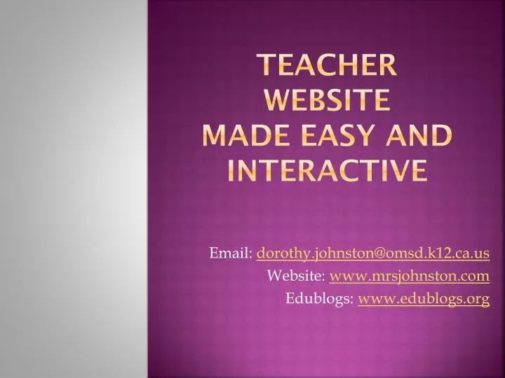 PPT - Teacher Website Made easy and interactive PowerPoint Presentation ...