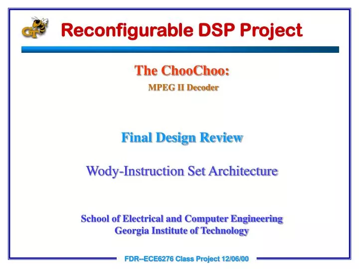 Ppt Reconfigurable Dsp Project Powerpoint Presentation Free Download