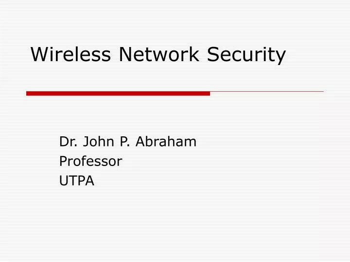 PPT - Wireless Network Security PowerPoint Presentation, free download ...