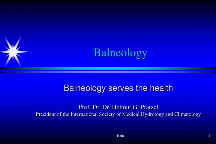 PPT - Balneology PowerPoint Presentation, free download - ID:4521346