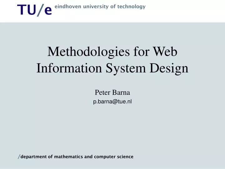 PPT - Methodologies for Web Information System Design PowerPoint ...