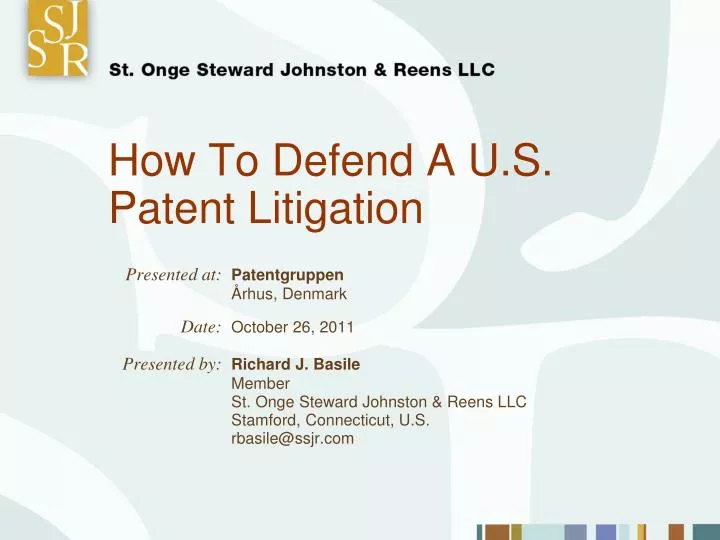 PPT - How To Defend A U.S. Patent Litigation PowerPoint Presentation ... PPT - How To Defend A U.S. Patent Litigation PowerPoint Presentation ...